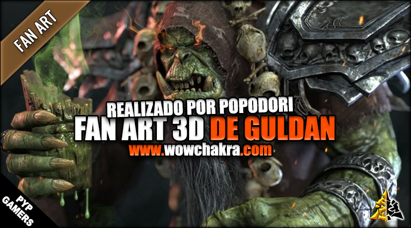 Fan Art de Guldan en 3D realizado por 현준 장 (Popodori) - WowChakra