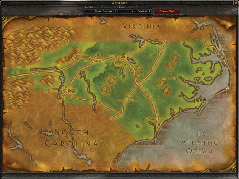 Mapas de Estados Unidos al estilo World of Warcraft Classic - WowChakra